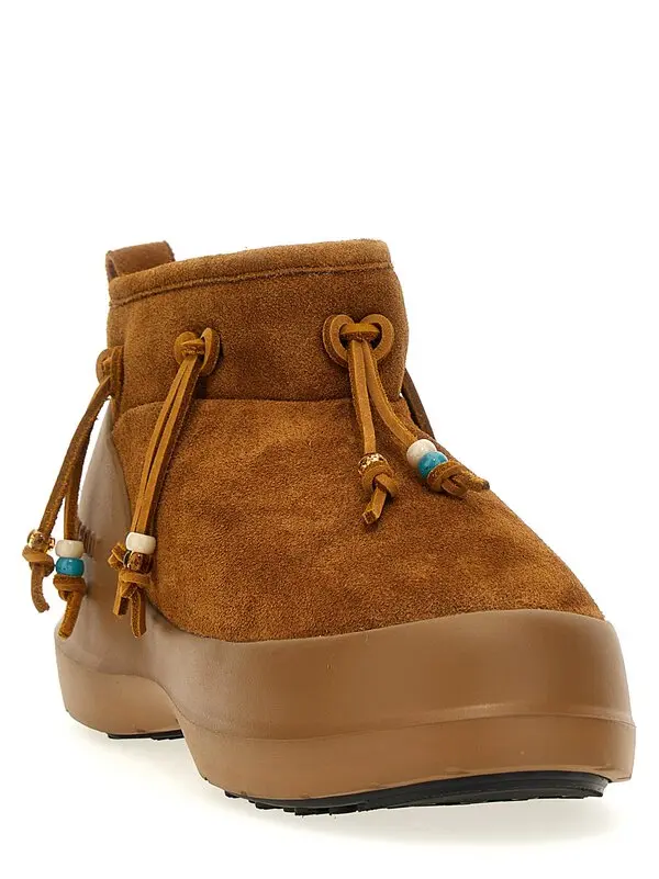 Moon Boot Luna Low Suede Beads Ankle Boots - Brown