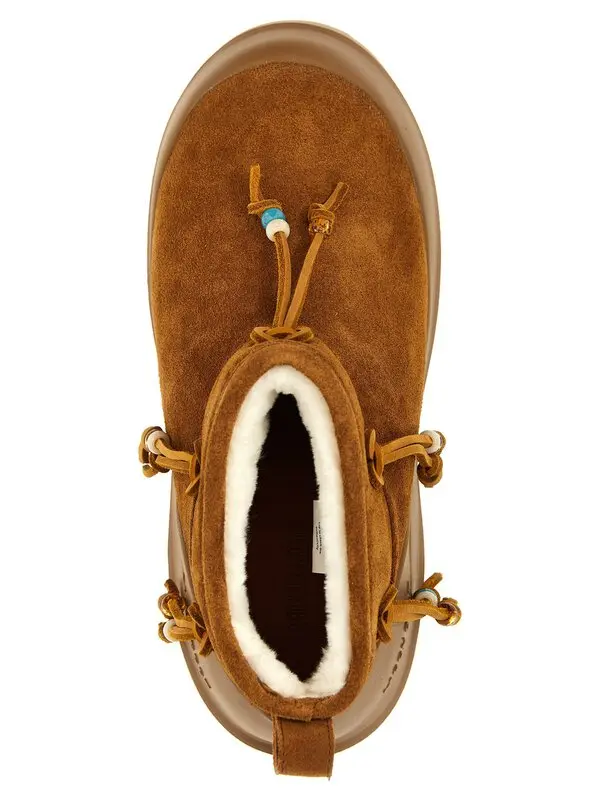 Moon Boot Luna Low Suede Beads Ankle Boots - Brown