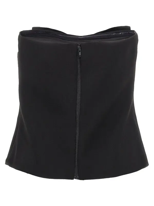 SELF-PORTRAIT Crepe Bandeau Top With Embellished Bow Detail