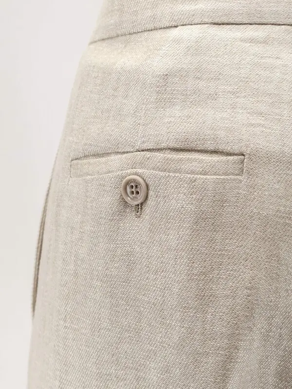Max Mara Beige Linen Trousers - Multicolor