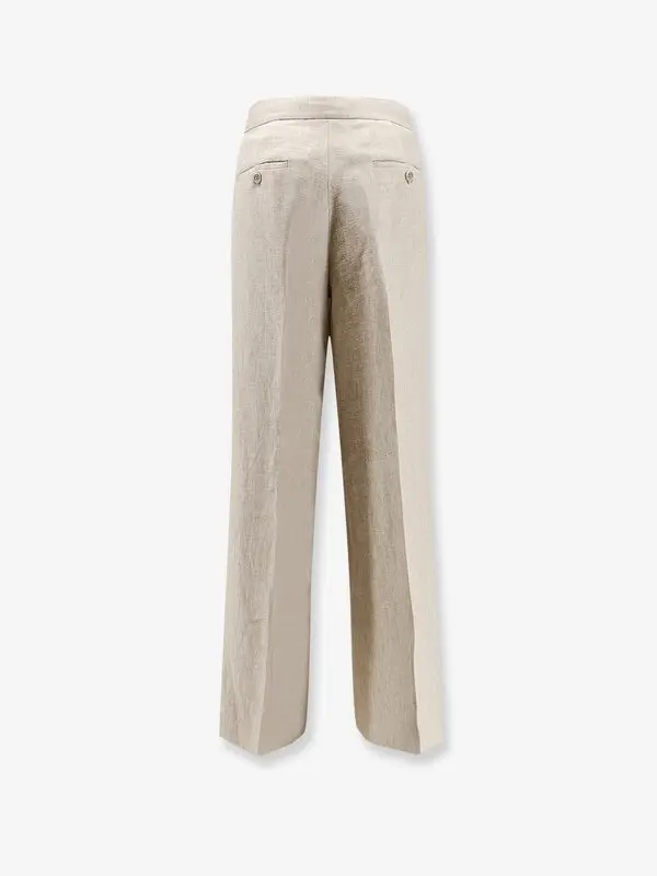 Max Mara Beige Linen Trousers