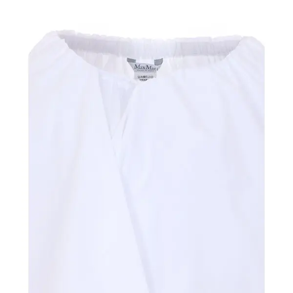 Max Mara Cotton Boatneck Shirt With Jewel Buttons