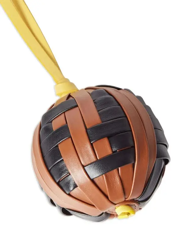 Fendi Ff Sphera Woven Leather Charm