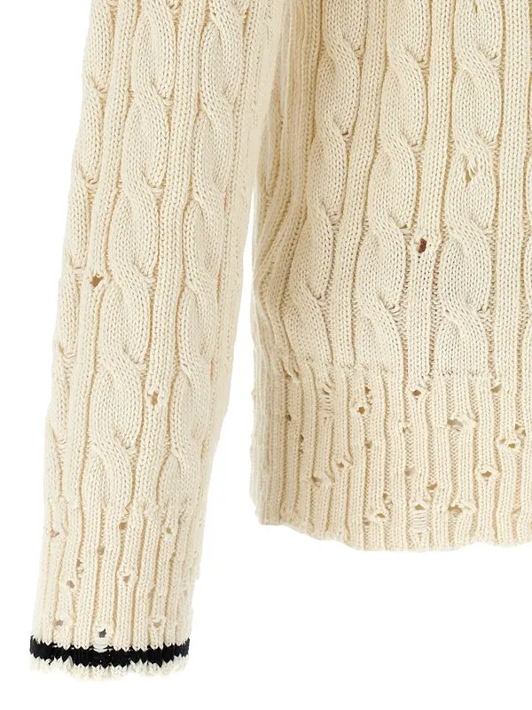 Marni V-neck Sweater With Embroidered Detail