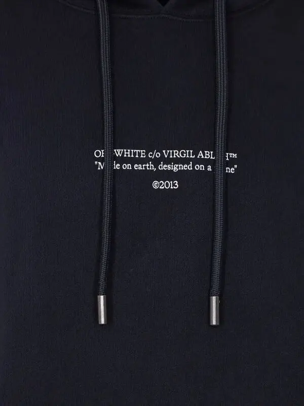 Off-White Statement Skate Cotton Hoodie - Black