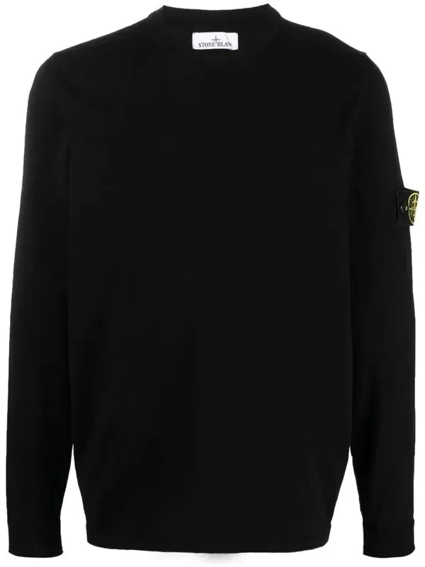 Stone Island Lightweight Cotton Crewneck Jumper - Black