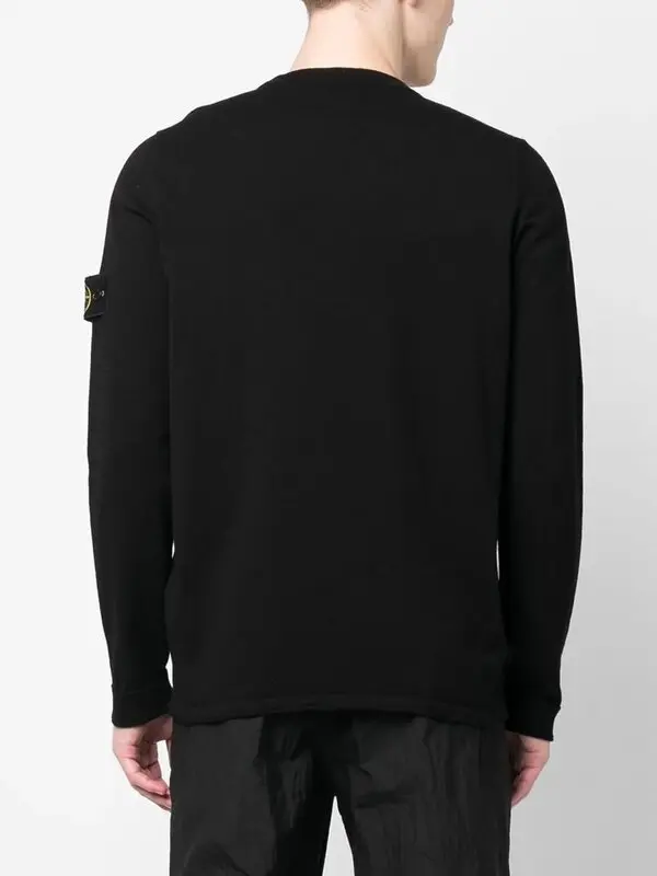 Stone Island Lightweight Cotton Crewneck Jumper - Black