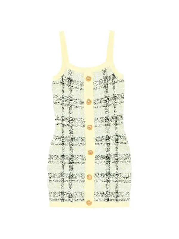 Balmain Short Dress With Buttons - Multicolor