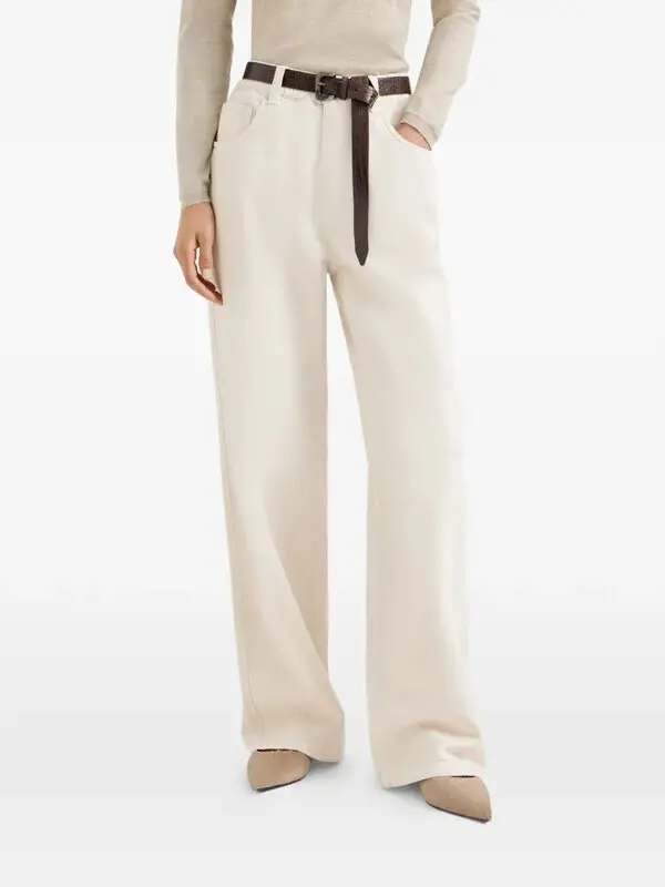 Brunello Cucinelli Garment-dyed Cotton And Linen Trousers - Multicolor