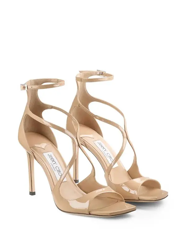 JIMMY CHOO Azia 95 Patent Leather Sandals - Multicolor