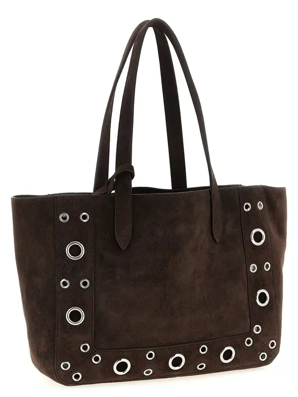 Valentino Garavani Nellcôte Medium Shopping Bag With Stud Embellishments - Brown