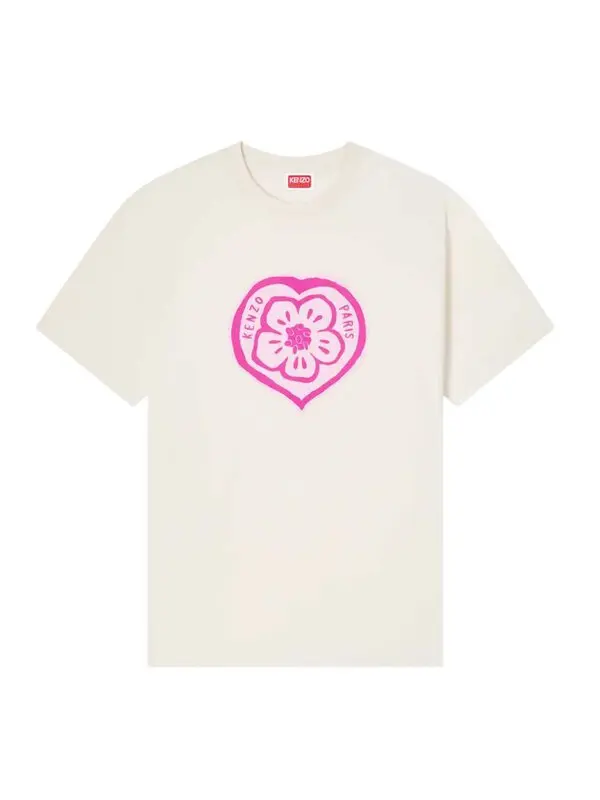 Kenzo Loose-fitting Cotton T-shirt With Boke Heart Print - Multicolor