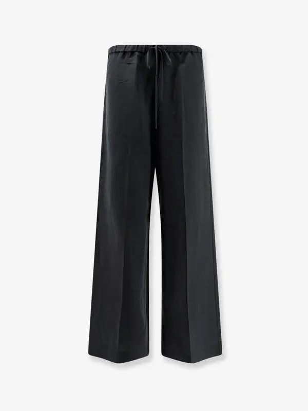 TOTEME Linen And Lyocell Blend Trousers - Black