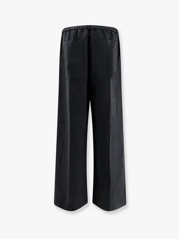 TOTEME Linen And Lyocell Blend Trousers - Black