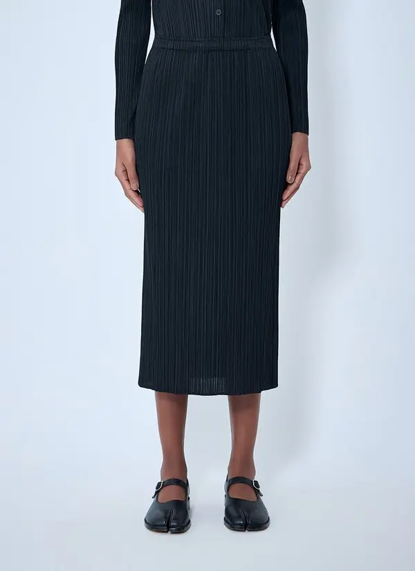Issey Miyake Pleated Midi Skirt - Black
