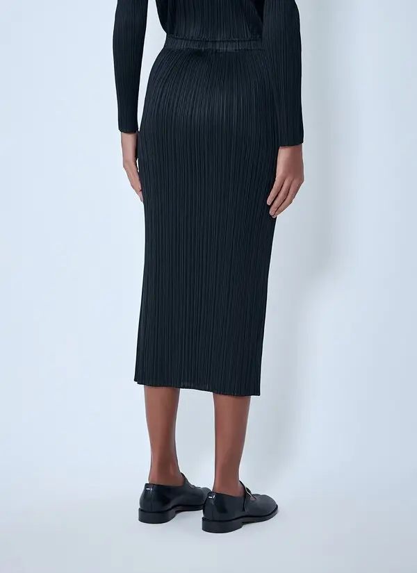 Issey Miyake Pleated Midi Skirt - Black