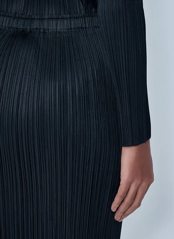 Issey Miyake Pleated Midi Skirt - Black