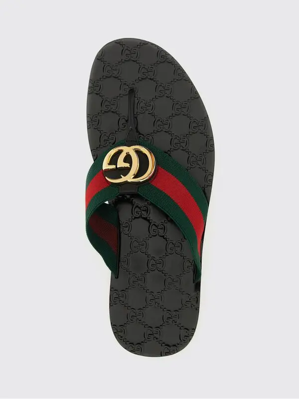 Gucci Embossed Rubber Sandals