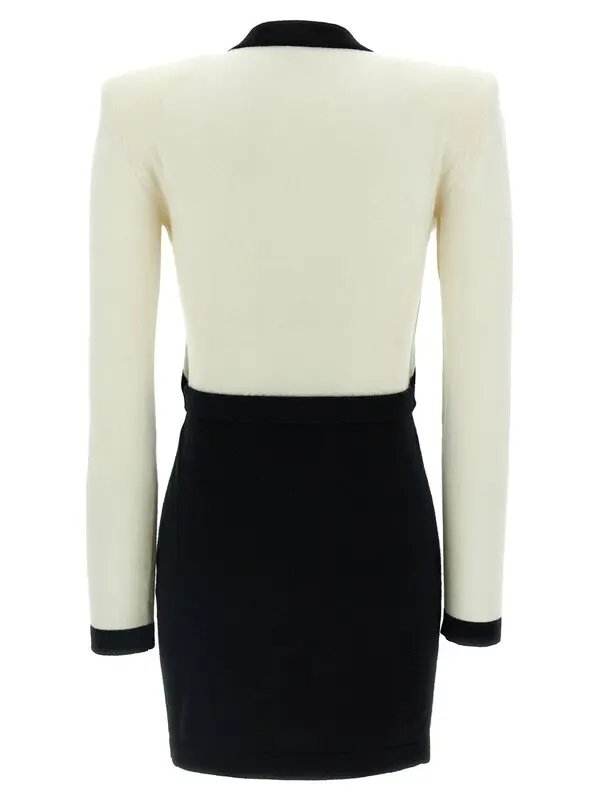 Balmain Filo Leone Catena Wool And Cashmere Blend Dress