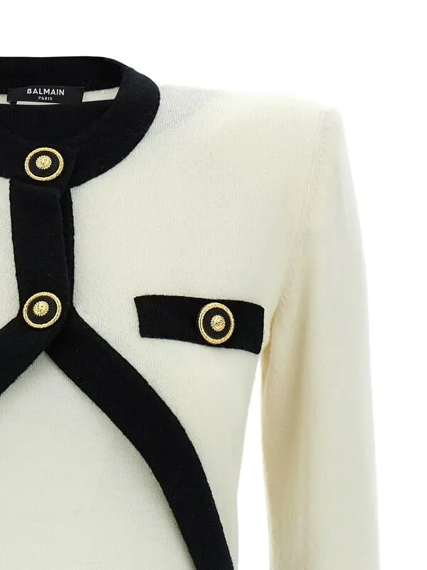 Balmain Filo Leone Catena Wool And Cashmere Blend Dress