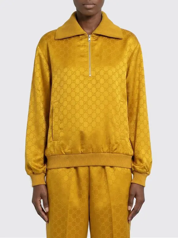 Gucci Monogrammed Zip-up Sweatshirt - Cream