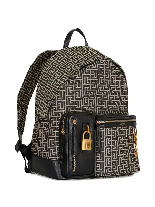 Balmain Pulse Backpack With Jacquard Monogram - Multicolor