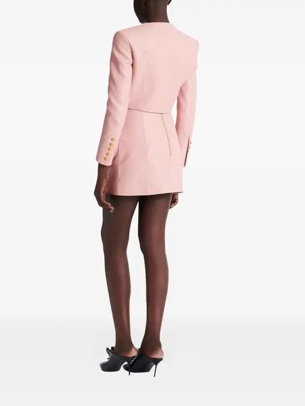 Balmain Buttoned Mini Skirt In Lambskin - Multicolor