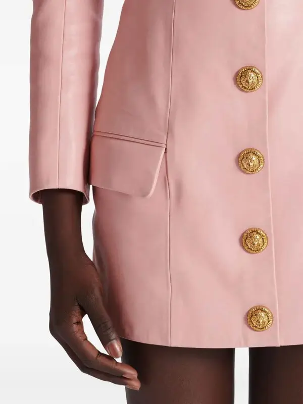 Balmain Buttoned Mini Skirt In Lambskin - Multicolor