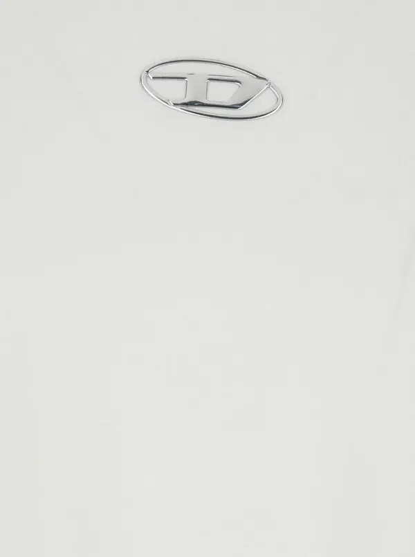 DIESEL® T-bisco-iod' Sleeveless Top With Logo Detail On The Front In Cotton - White