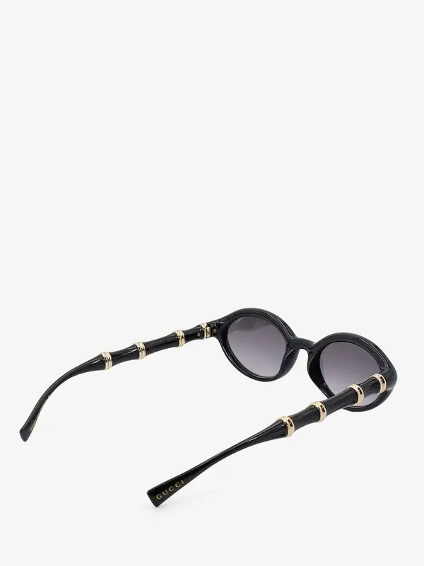 Gucci Black Acetate Oval Sunglasses