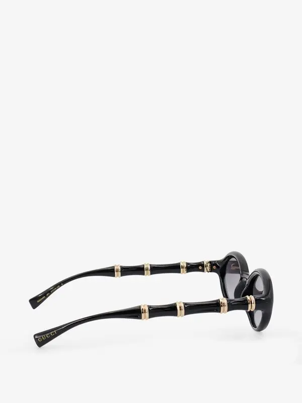 Gucci Black Acetate Oval Sunglasses