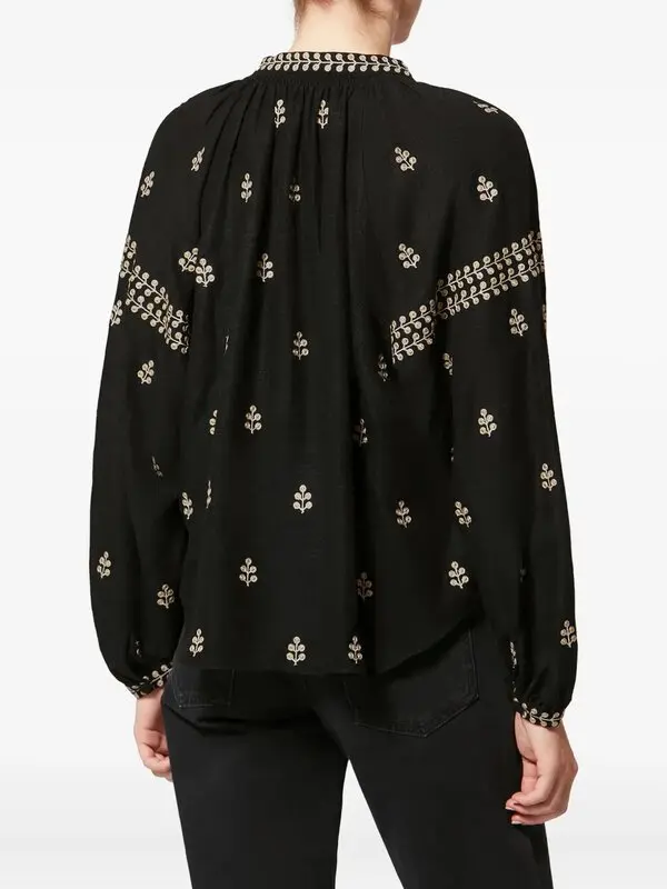 Isabel Marant Étoile Rodis Embroidered Tussar Silk Blouse
