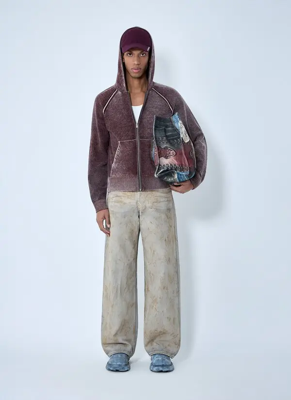 Acne Studios Wide-leg Distressed Denim Pants - Cream