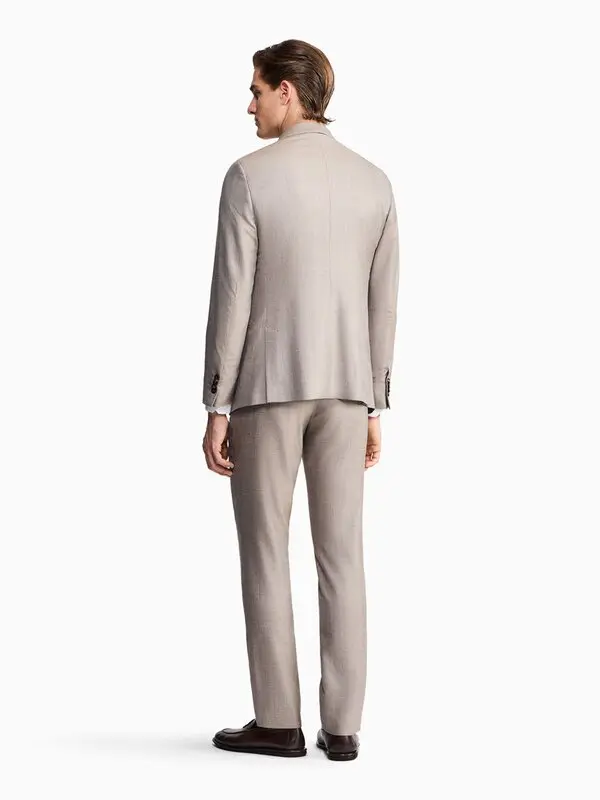 Giorgio Armani Soho Line Single-breasted Suit In Wool, Silk And Linen Grisaille - Gray