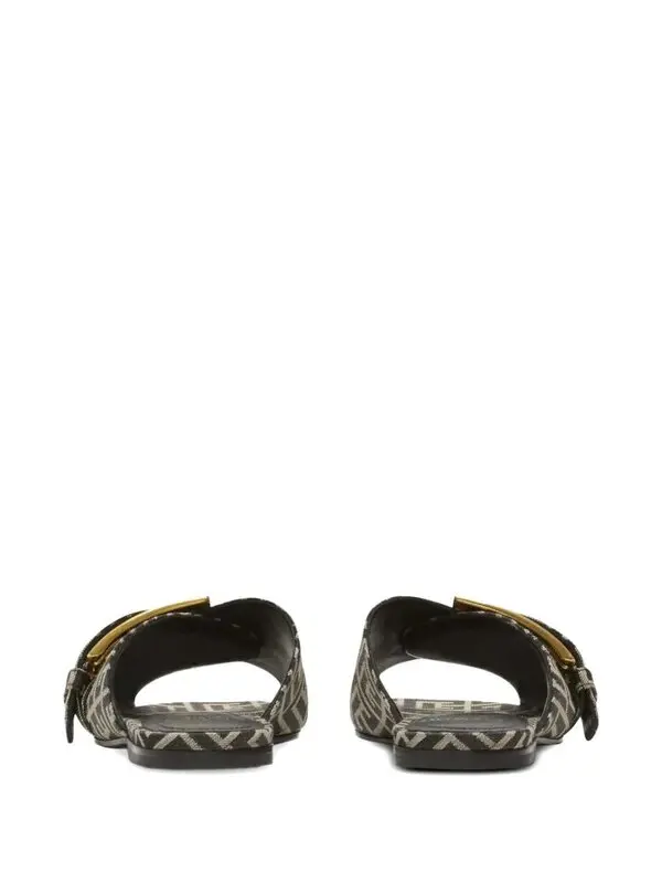 Balmain Anthem Monogrammed Jacquard Sandals With Decorative Buckle - Multicolor