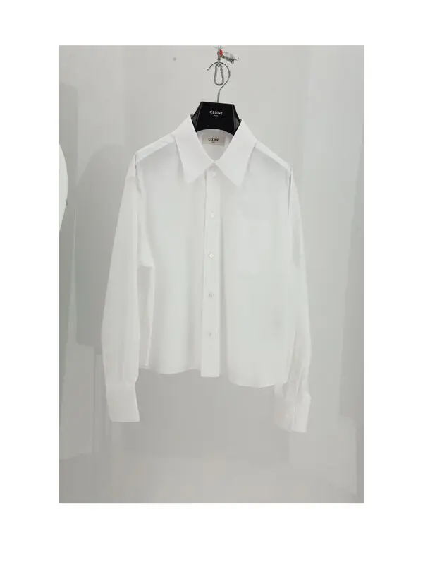 Celine Cropped Shirt - White