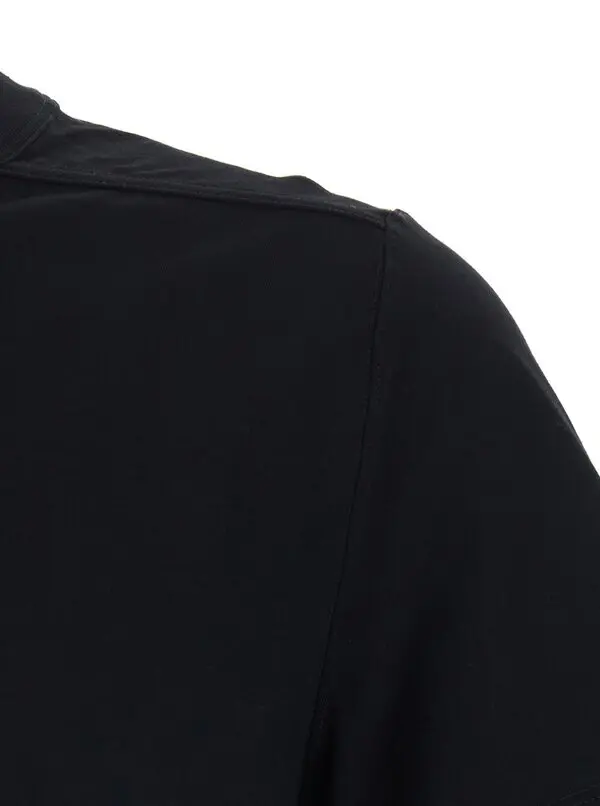 Rick Owens Crew Neck T-shirt With Tone On Tone Stitching In Cotton - Black
