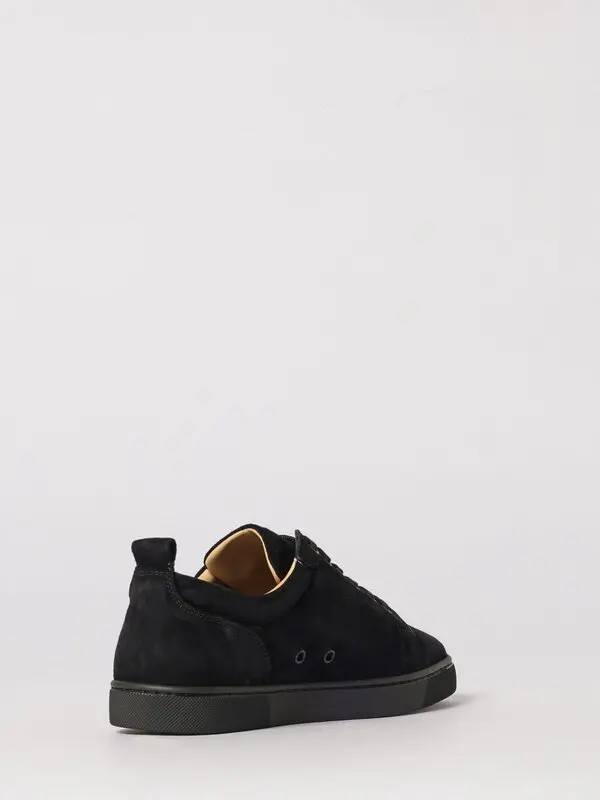 CHRISTIAN LOUBOUTIN Calf Leather Lace Up Sneakers - Black