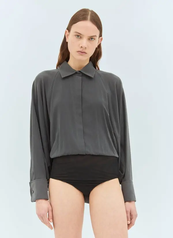Max Mara Silk Mélange Bodysuit Shirt