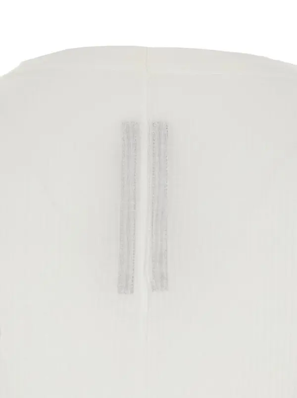 Rick Owens T-shirt With Ribbed Design And Round Neck In Viscose And Silk Blend - White