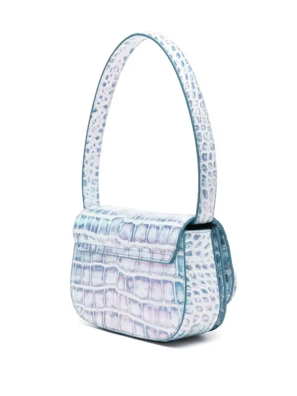 DIESEL® 1dr Leather Shoulder Bag In White - Multicolor