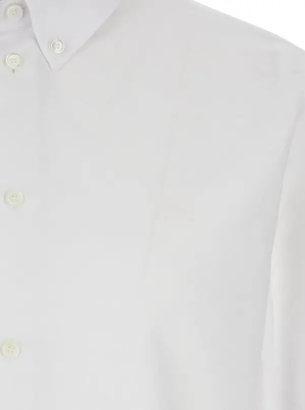 Burberry White Shirt With Button Down Collar In Cotton