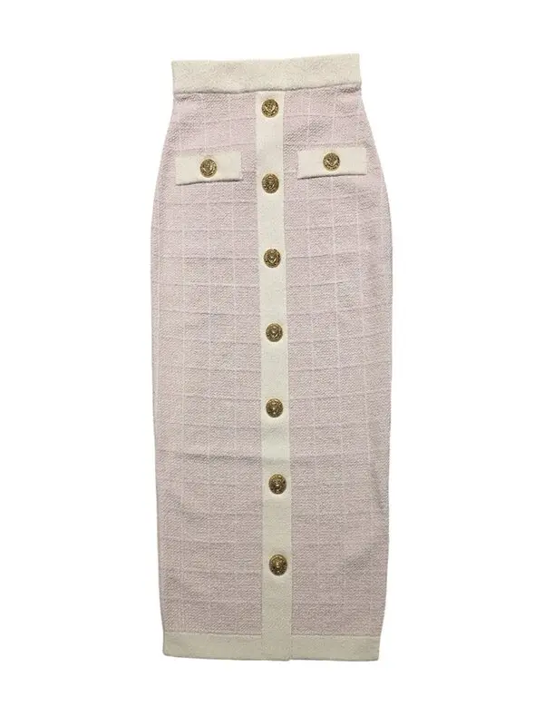 Balmain Embellished Button Skirt
