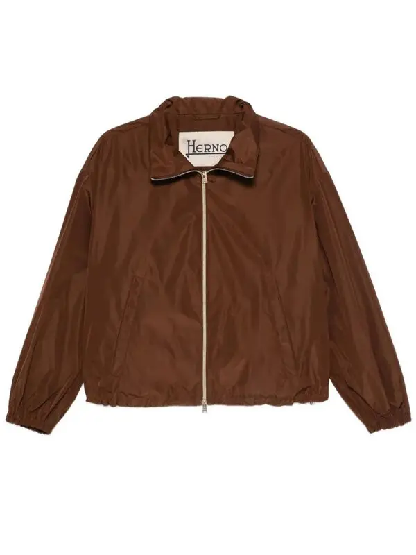 Herno Short Jacket In Techno Taffeta - Brown
