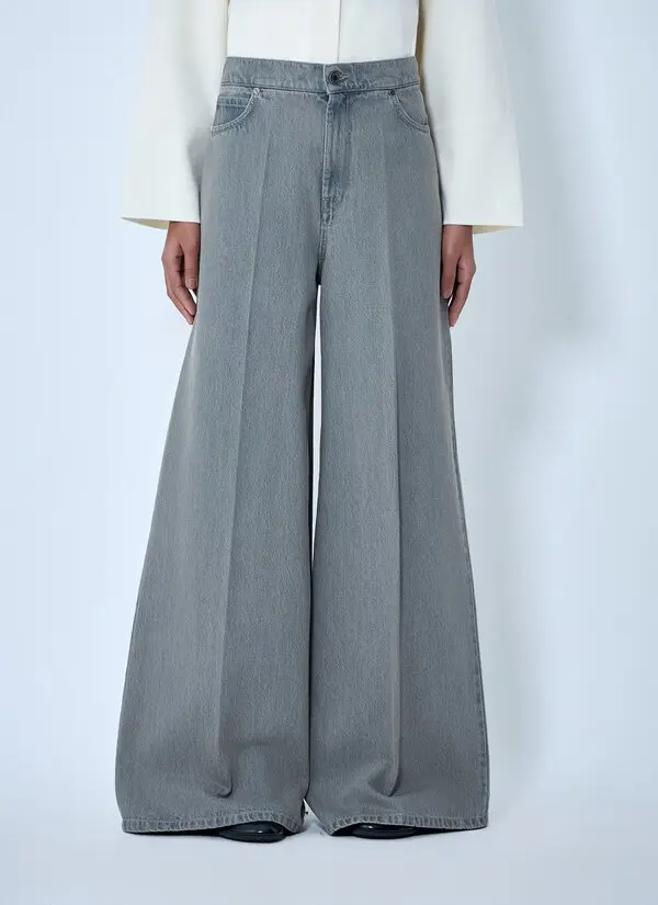 Max Mara Wide-leg Denim Jeans - Gray