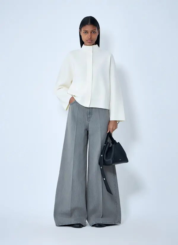Max Mara Wide-leg Denim Jeans - Gray