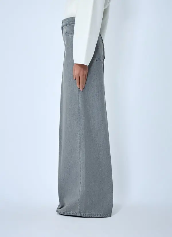 Max Mara Wide-leg Denim Jeans - Gray