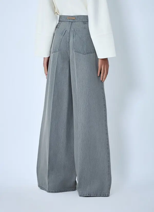 Max Mara Wide-leg Denim Jeans - Gray