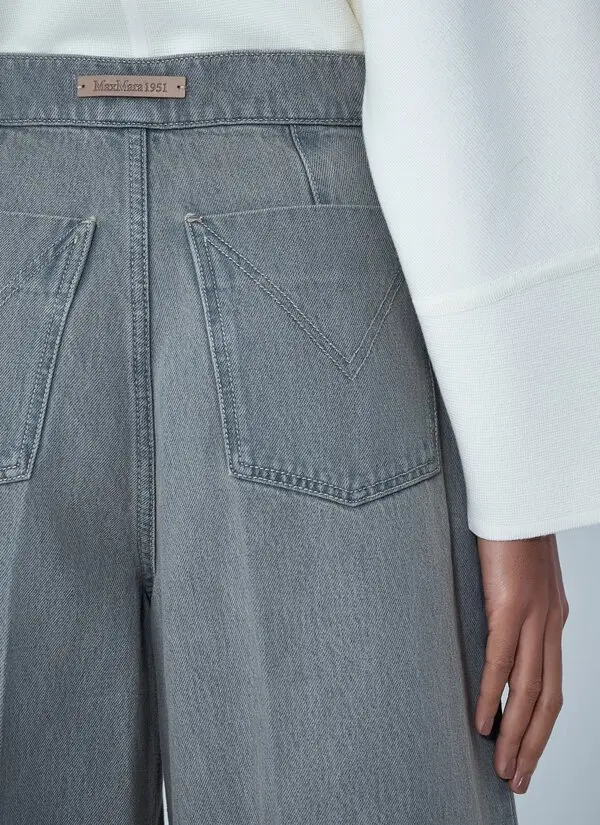 Max Mara Wide-leg Denim Jeans - Gray