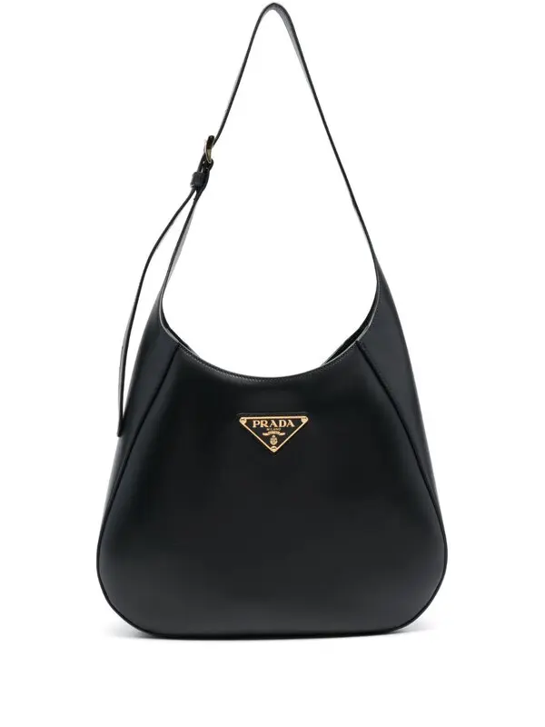 Prada Vitello Leather Shoulder Bag - Black